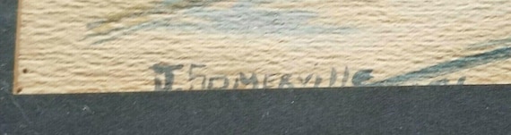 Watercolor Framed Signed J. Somerville Church Winter … - Gem