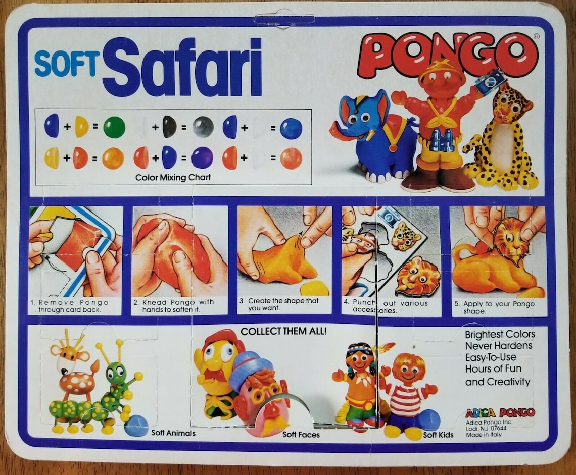 Adica Pongo Soft Safari Modelling Material Animals Toy - Etsy