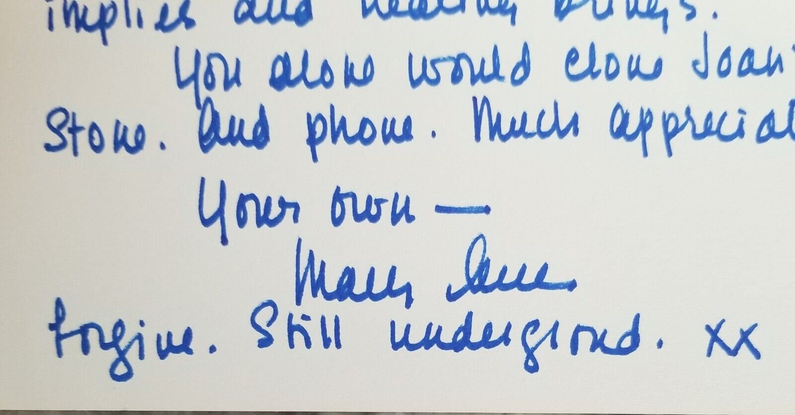 Vintage Letter Card Signed Mary Ann Madden Author Wordplay New York ...