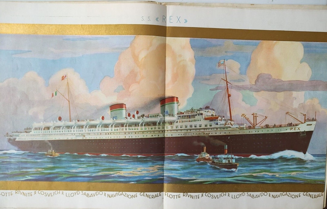 Vintage First Class Brochure Ss Rex Italy 1932 Ocean Liner Vittorio ...