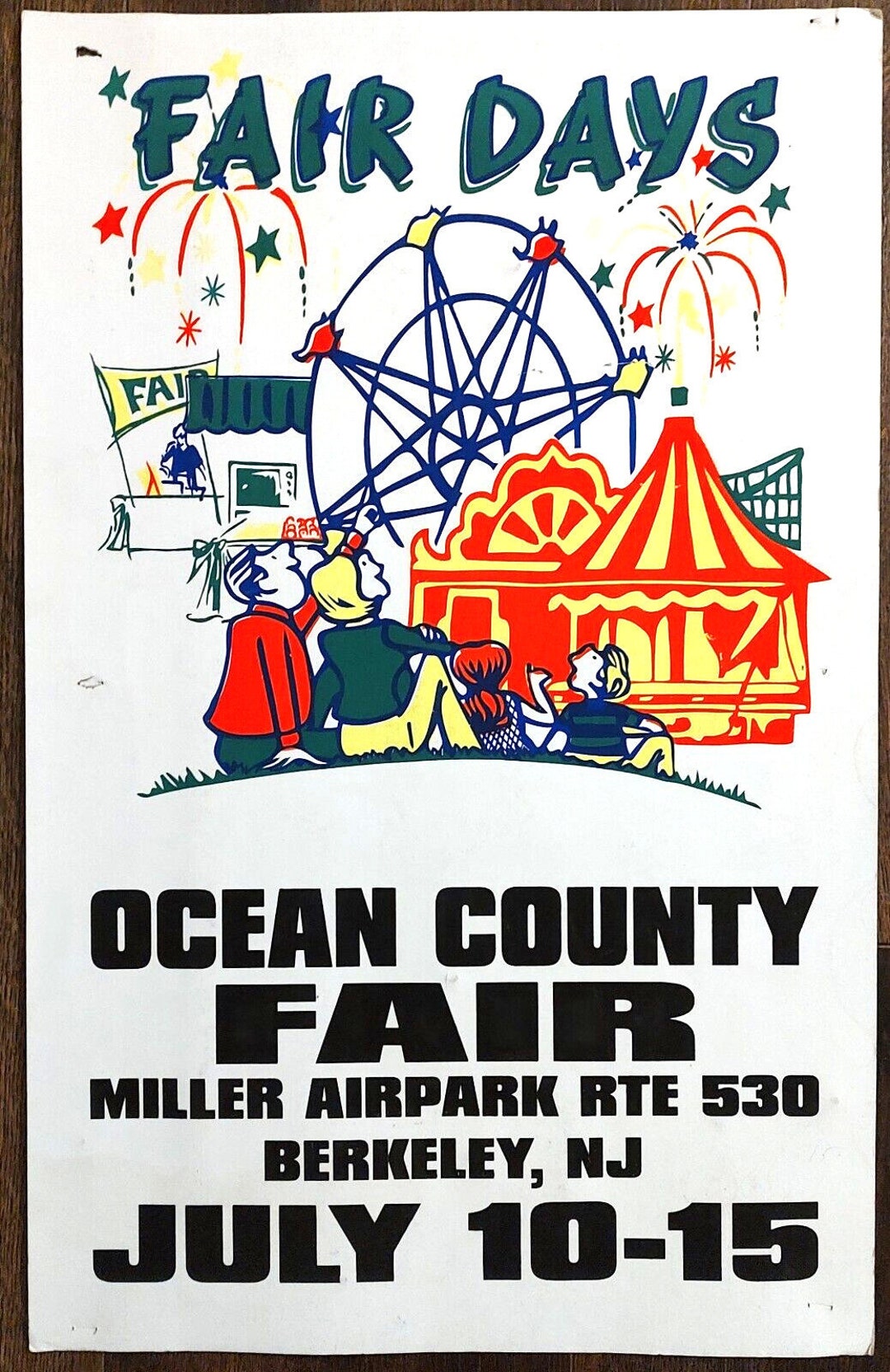 Ocean County Fair Miller Air Park Berkeley Nj Poster Cardboard Vintage ...