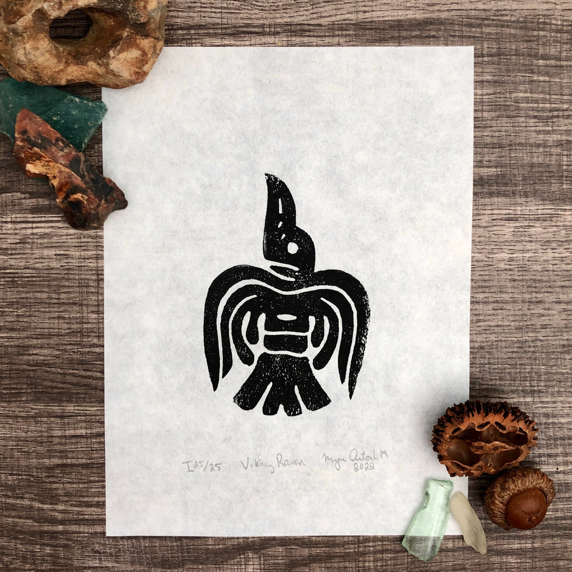 Viking Raven Block Print Norse Ragnar Lothbrok Great Heathen - Etsy