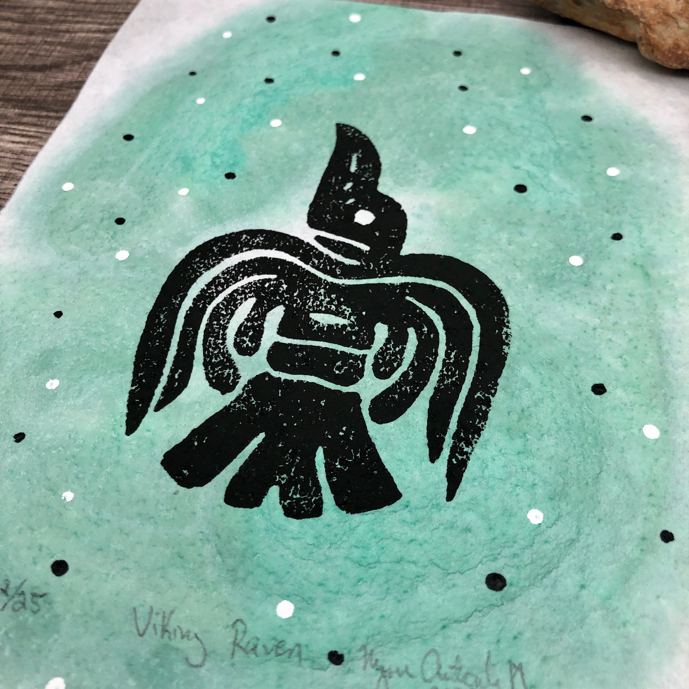 Viking Raven Block Print Norse Ragnar Lothbrok Great Heathen - Etsy