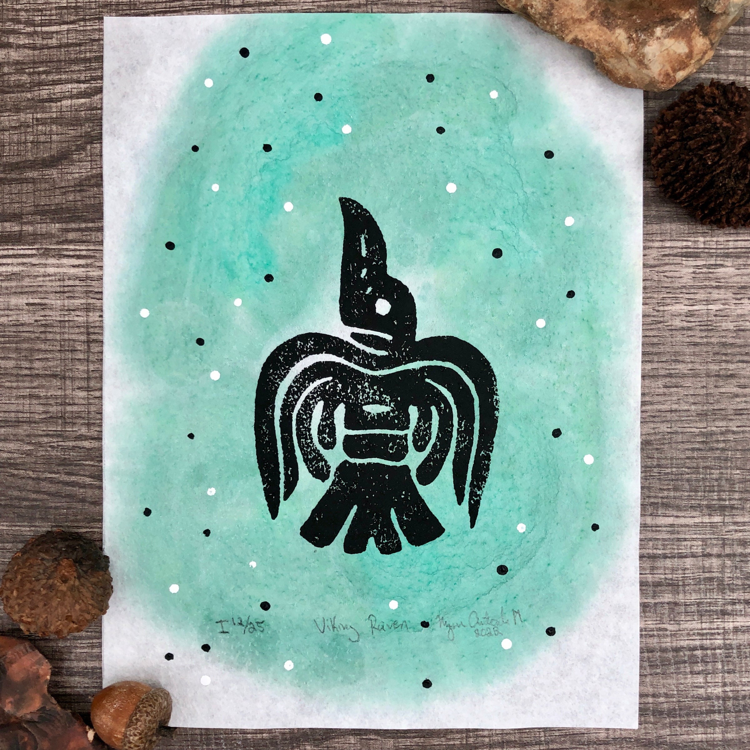 Viking Raven Block Print Norse Ragnar Lothbrok Great Heathen - Etsy