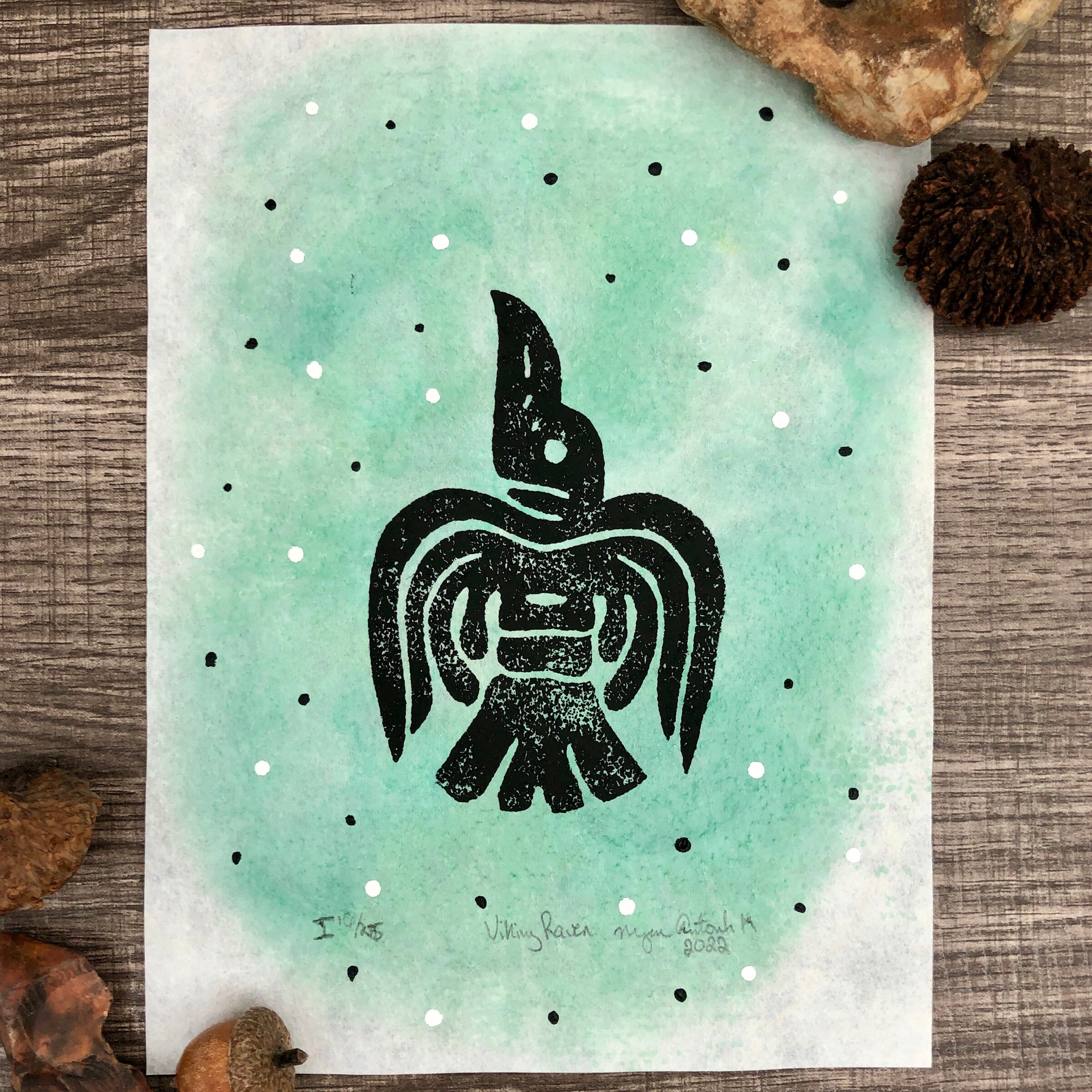 Viking Raven Block Print Norse Ragnar Lothbrok Great Heathen - Etsy