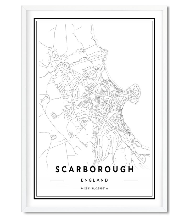 Scarborough Map Print Custom Map Print Scarborough Map Map | Etsy