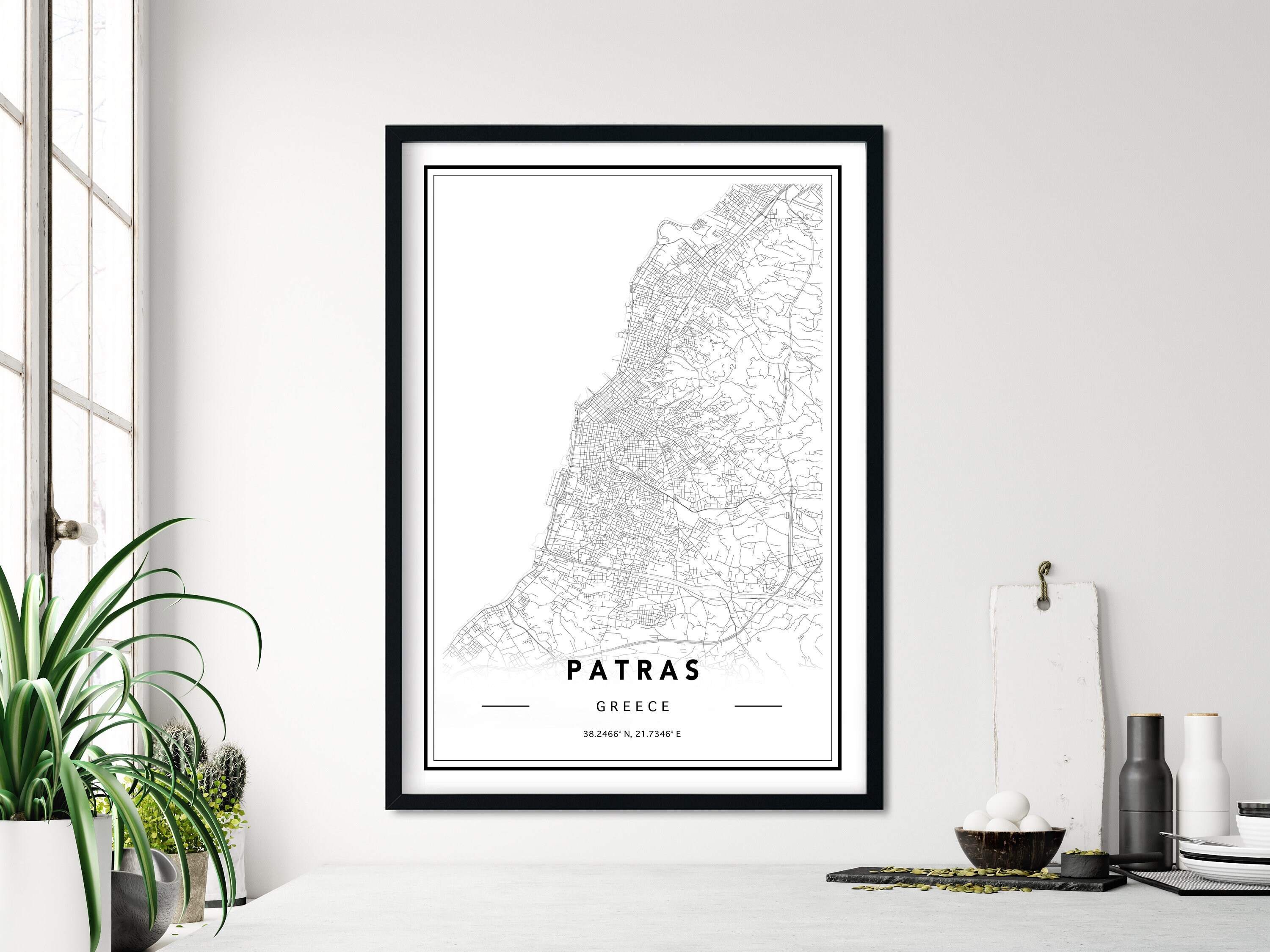 Patras Greece Map Print Custom Map Print Patras City Map | Etsy