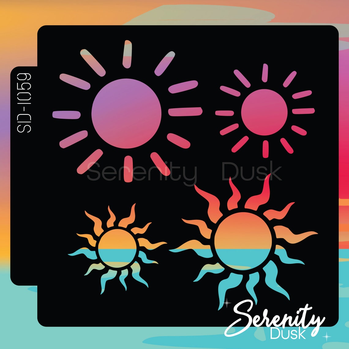 Mini Suns Stencil Sun Stencil Reusable Stencil Sun Rays - Etsy