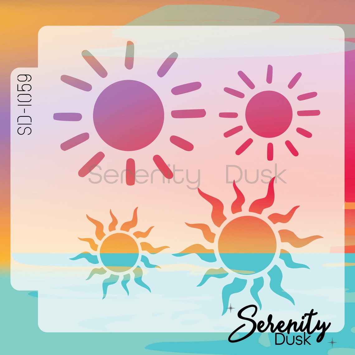 Mini Suns Stencil Sun Stencil Reusable Stencil Sun Rays - Etsy