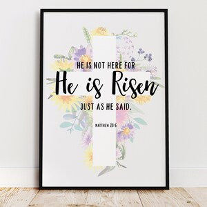 Easter Printable Handprint Art He is Risen Matthew 28:6 - Etsy
