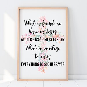 What a Friend We Have in Jesus Printable Bible Verse Art Print - Etsy
