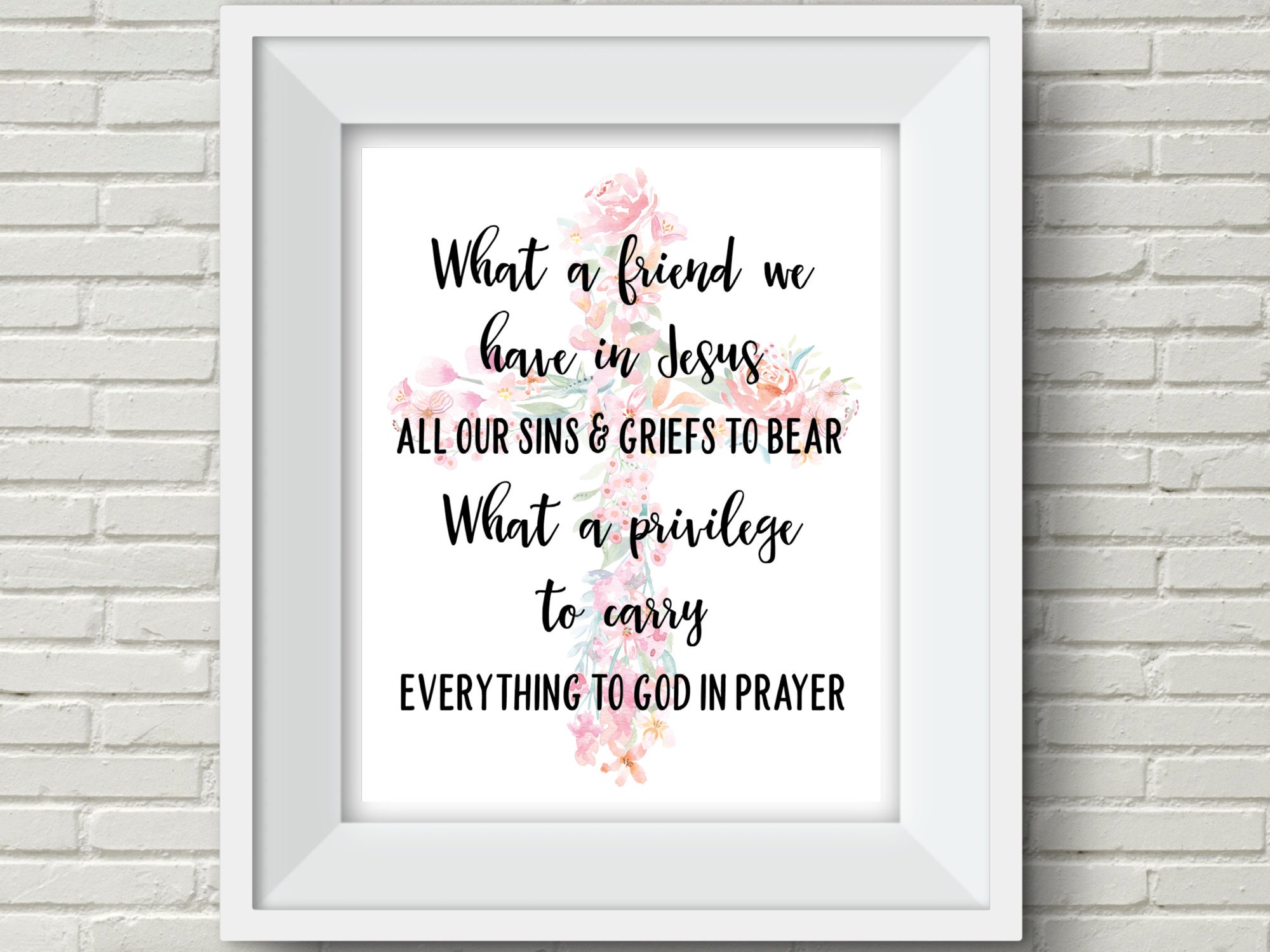What a Friend We Have in Jesus Hymn Sign, Vintage Hymn Print, Floral ...