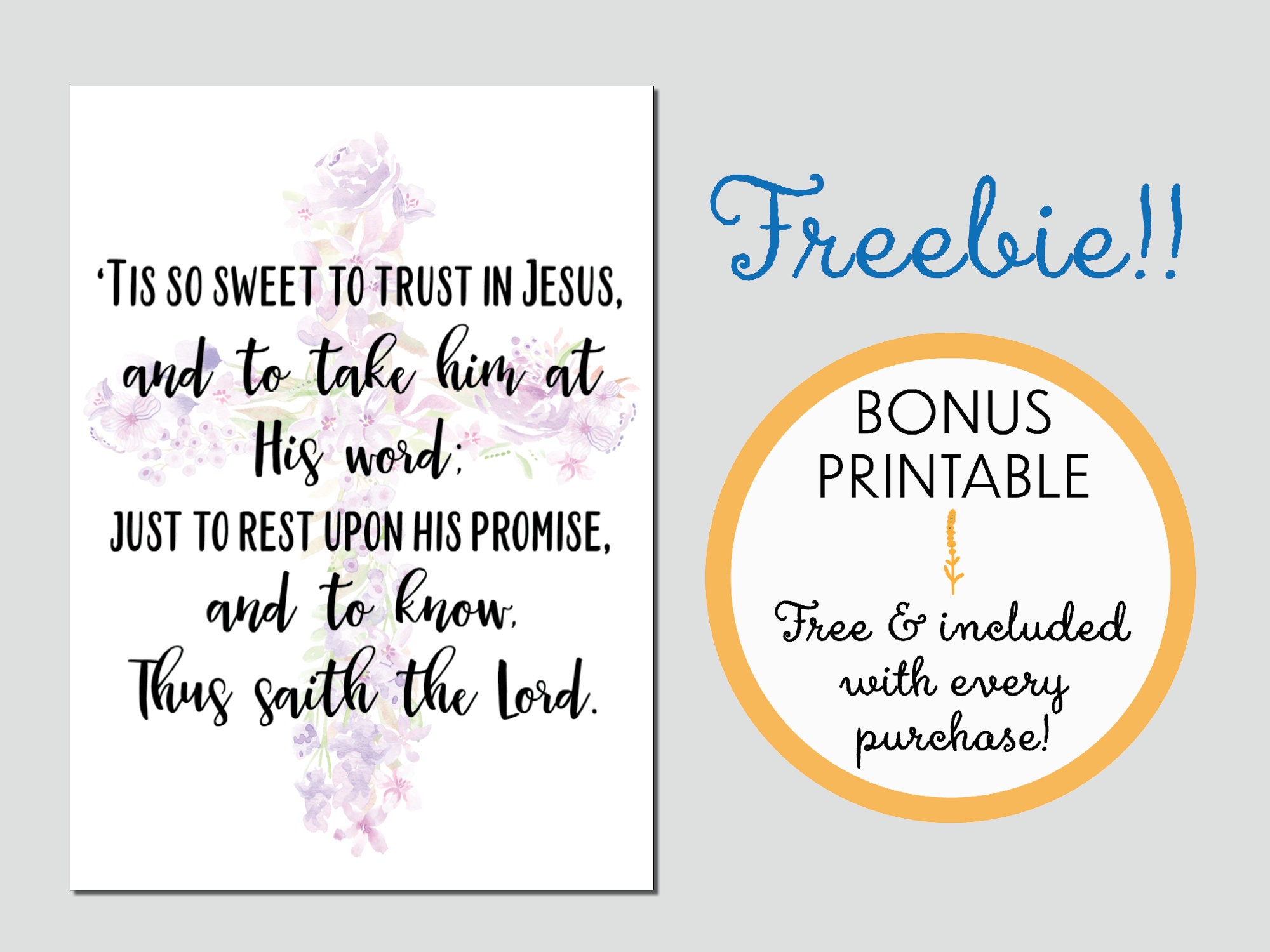 Jesus Paid It All Bible Verse Hymn, Instant Download, Christian Wall ...