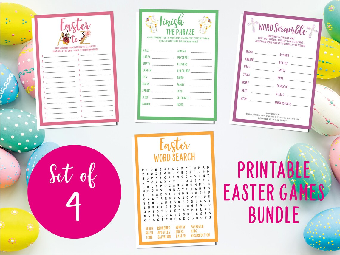 Easter Printable Games Bundle, Faith Based Games, Printable Activities ...