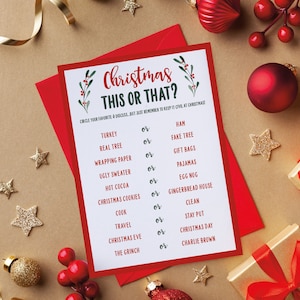 Holiday Party Games, Christmas Printable Games, Christmas This or That ...