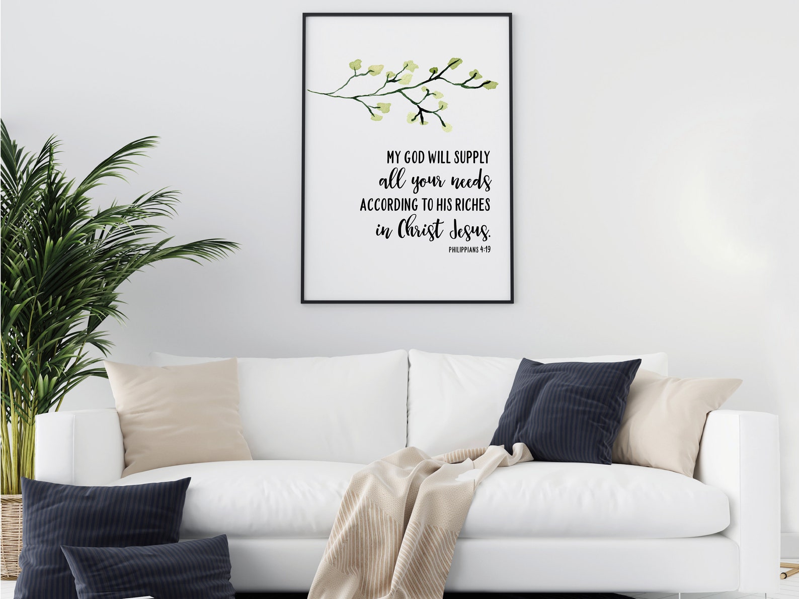 Philippians 4:19 Bible Verse Wall Art Digital Download Bible - Etsy