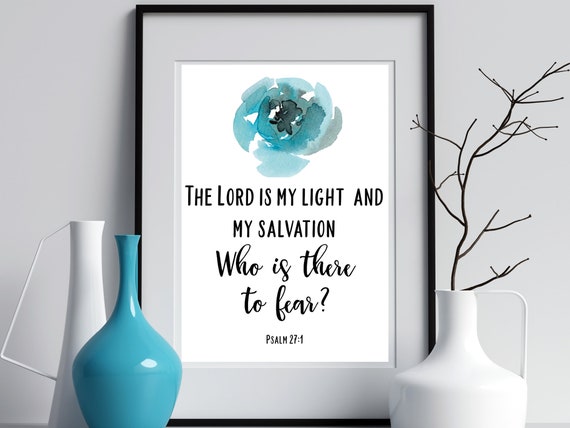 Psalm 27:1 Bible Verse Wall Art Printable. Digital Download. | Etsy