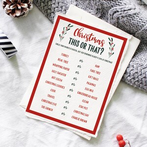 Holiday Party Games, Christmas Printable Games, Christmas This or That ...