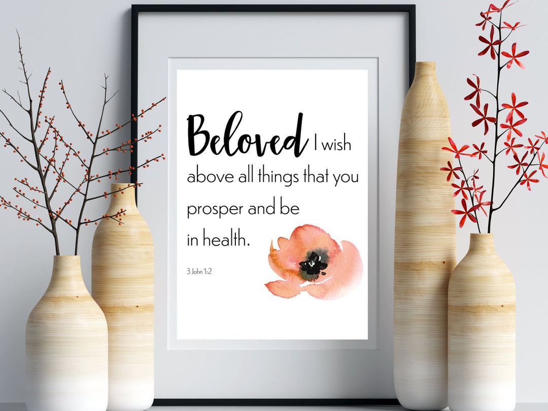 3 John 1:2 Bible Verse Printable | Watercolor Floral (digital Download ...