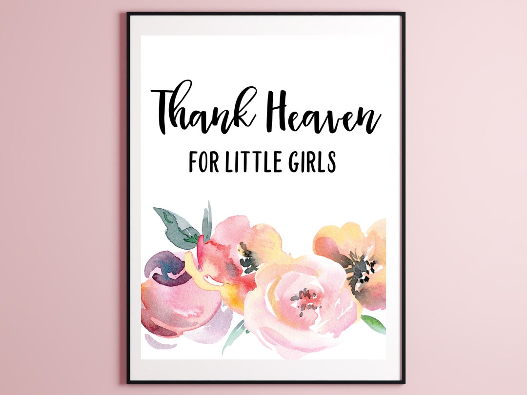 Little Girls Printable Nursery Sign. Digital Download. Watercolor ...