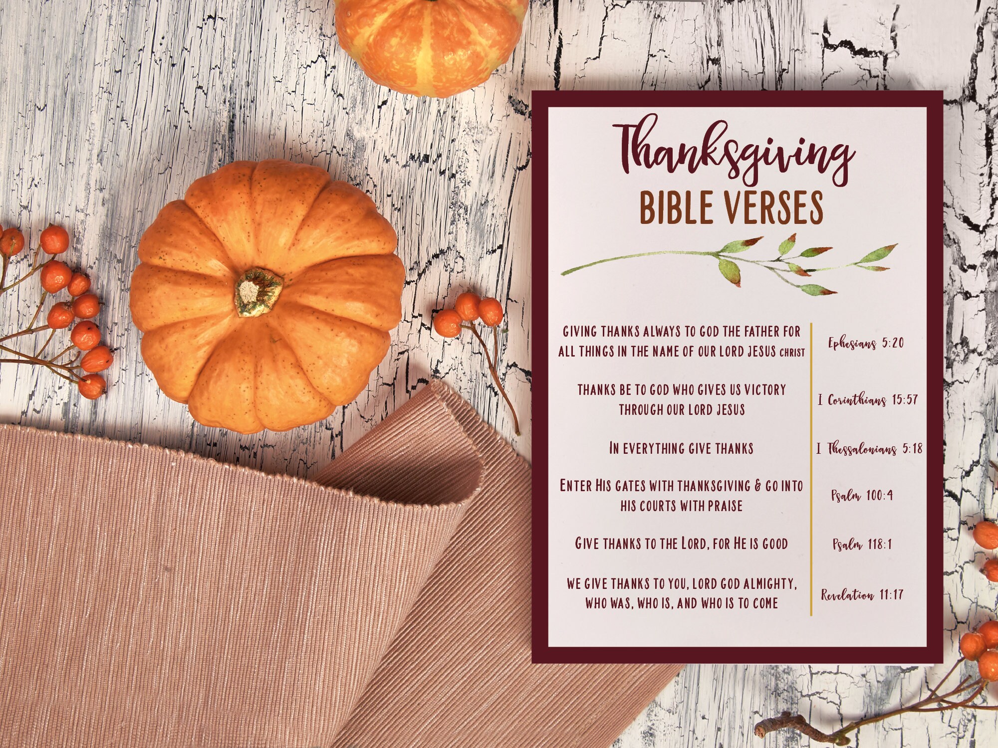 Printable Thanksgiving Bible Verse Card, Family Gathering (PDF) - Etsy
