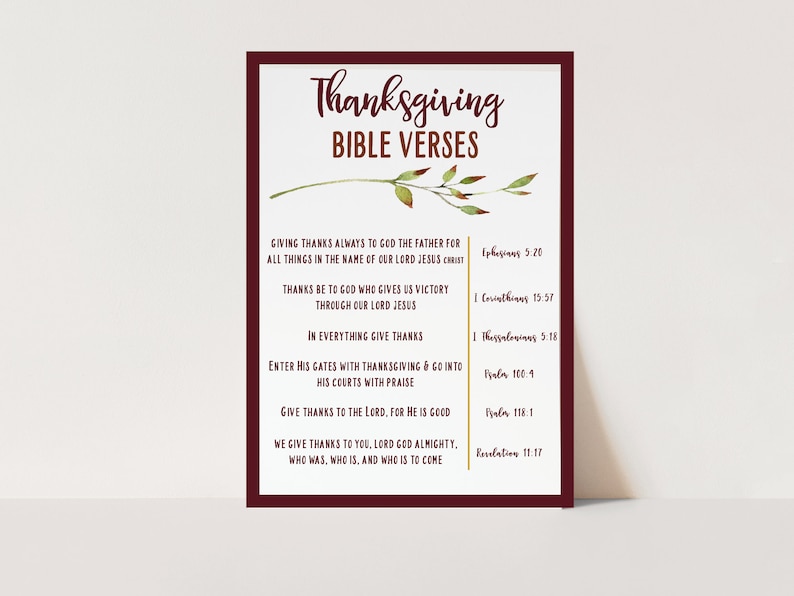 Thanksgiving Bible Verse Download, Thanksgiving Dinner Favors, Holiday ...