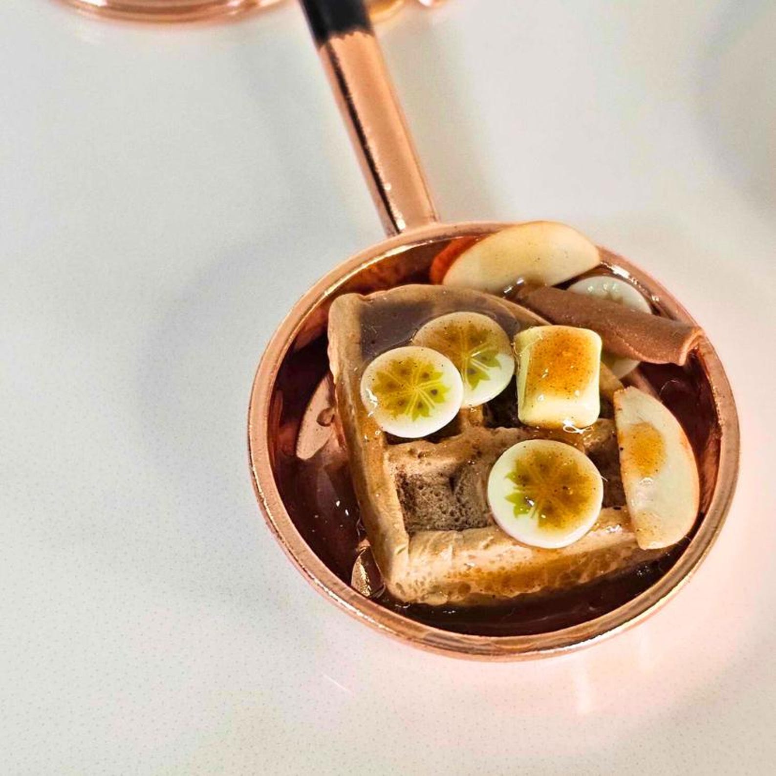 Waffle Keychain, Fried Egg Keychain, Pan Charm, Rose Gold Keychain ...