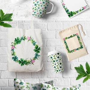 Watercolor Clover Clipart, St Patricks Day Clipart, Shamrock Clipart ...