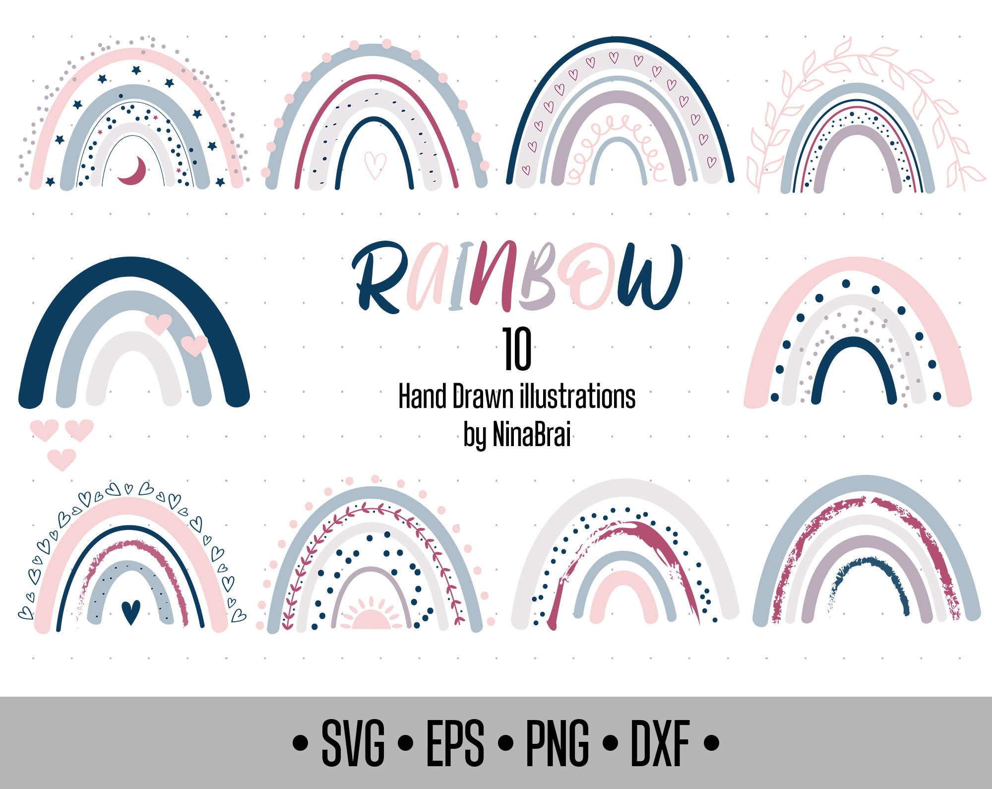 Clip Art & Image Files Rainbow SVG Teacher Boho Rainbow Svg Files For ...