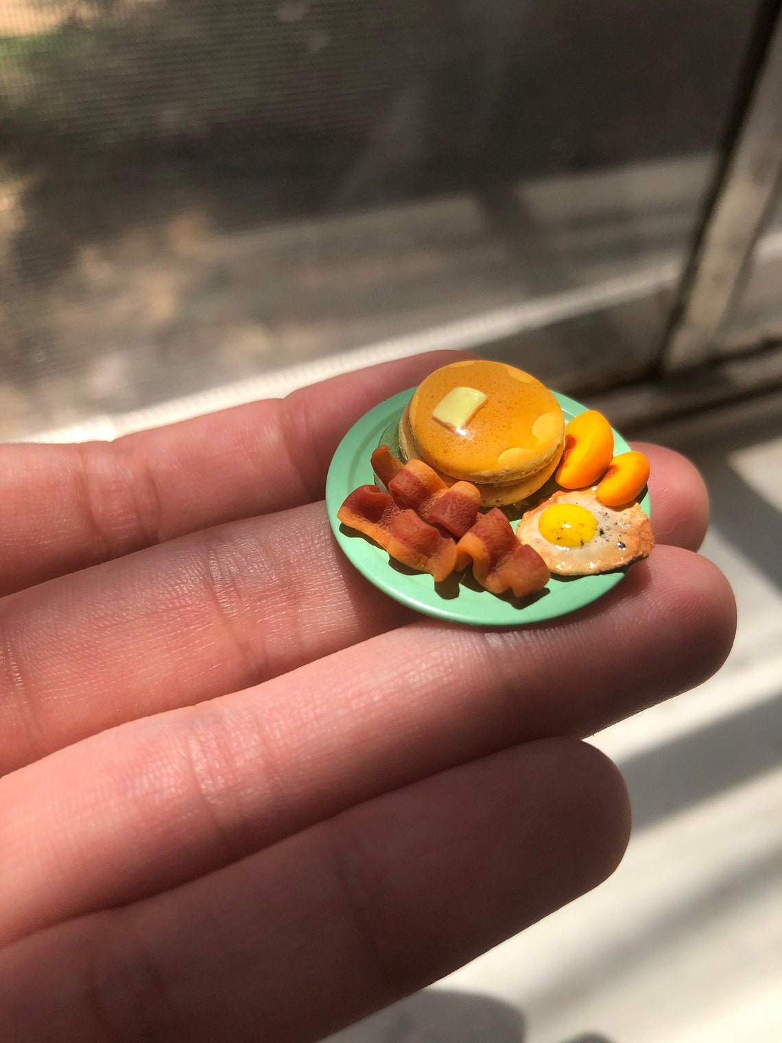 Miniature 1:12 Breakfast Pancakes Eggs Bacon Polymer Clay - Etsy