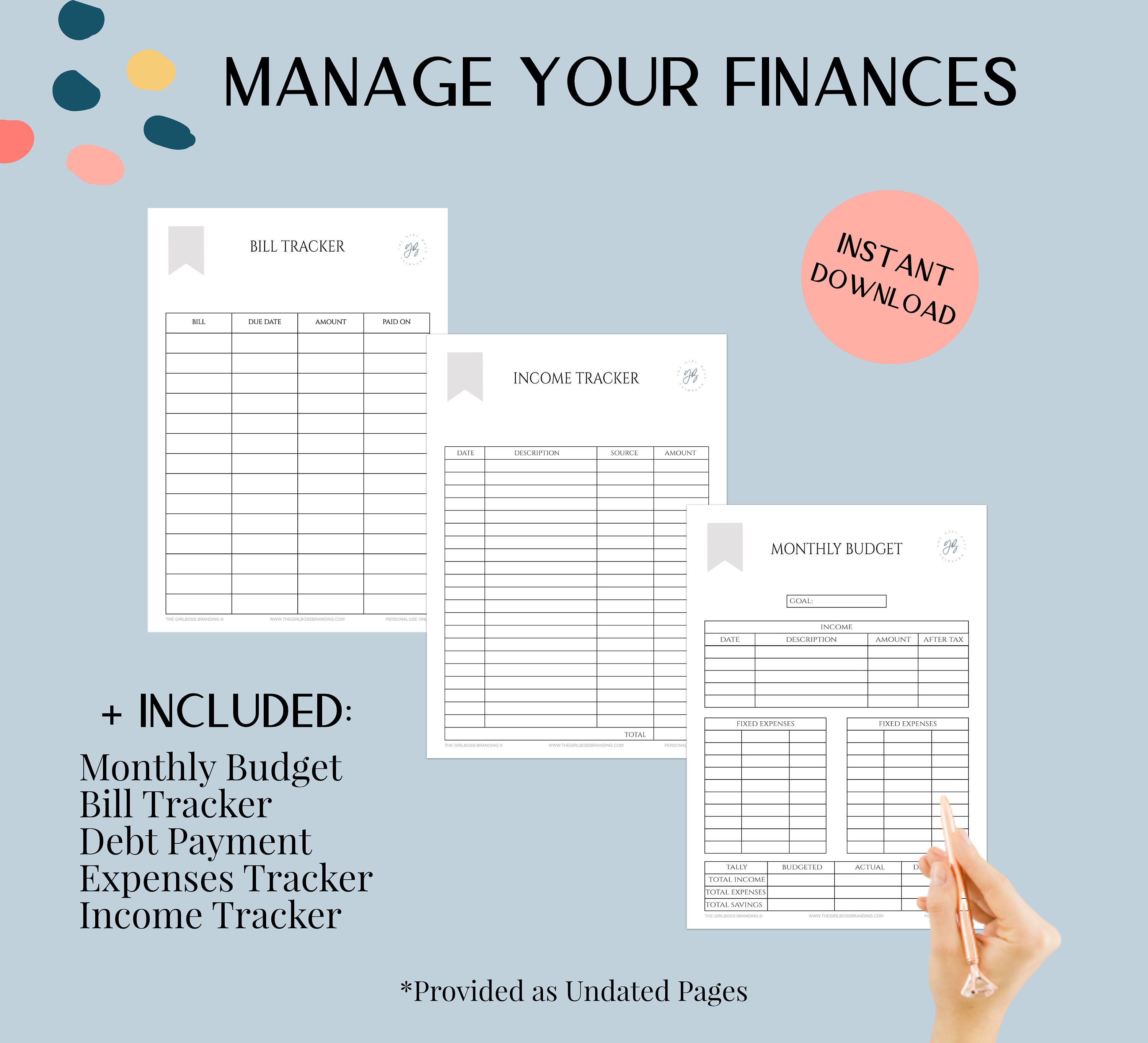 Printable Life Planner Binder, Productivity Workbook, Instant Download ...
