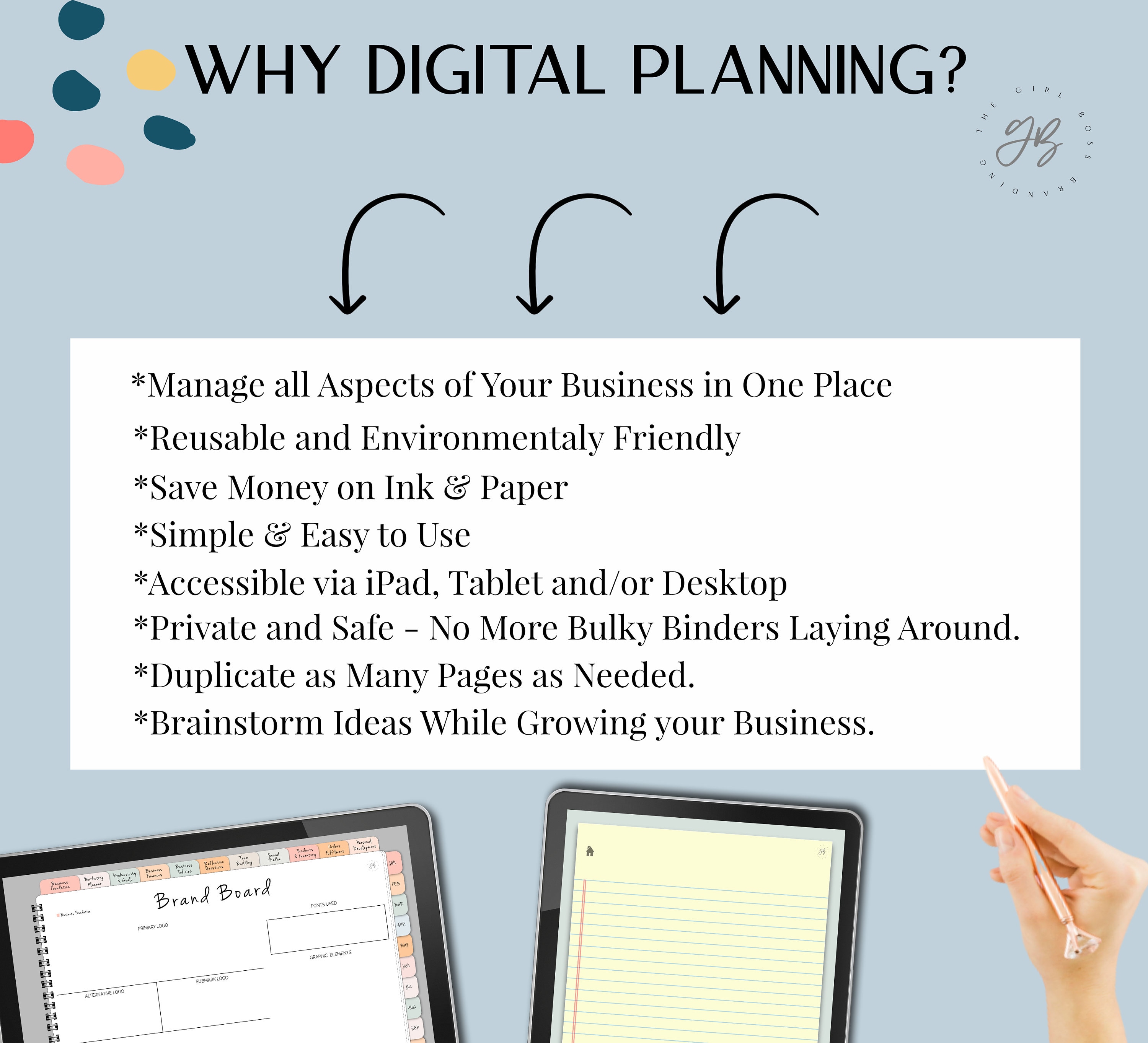 Digital Business Planner, Undated Small Business Digital Journal for ...