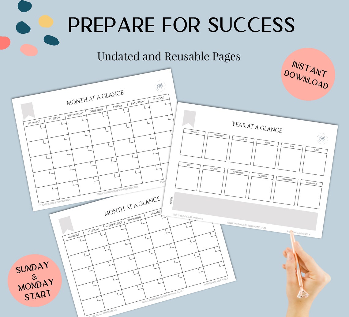 Printable Life Planner Binder, Productivity Workbook, Instant Download ...