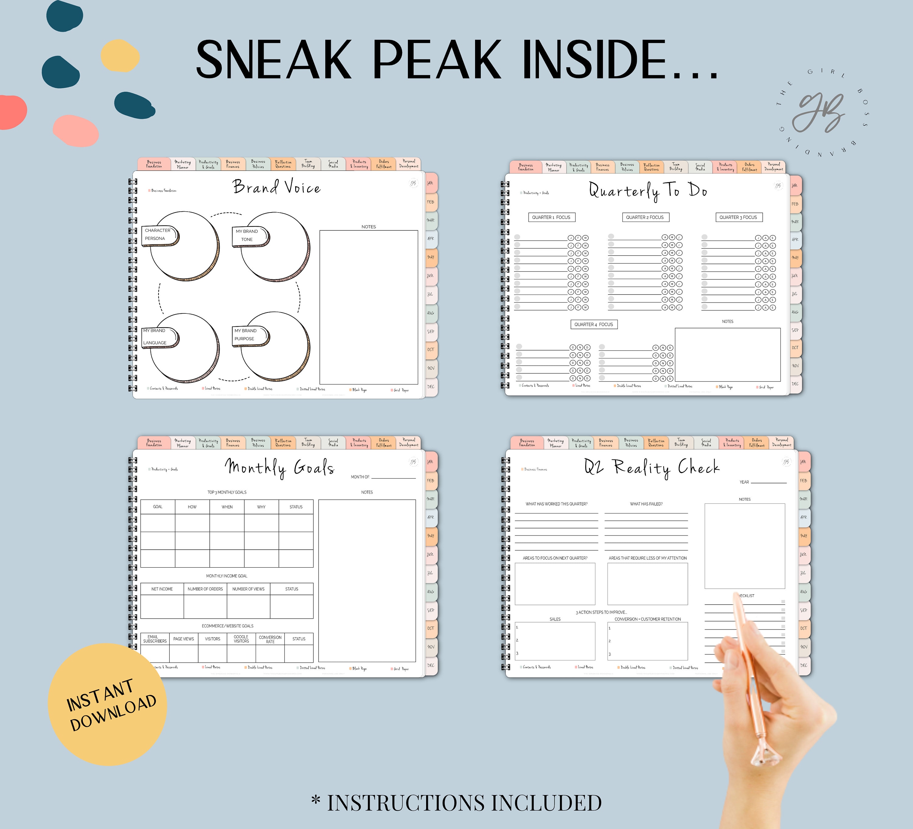 Digital Business Planner, Undated Small Business Digital Journal for ...