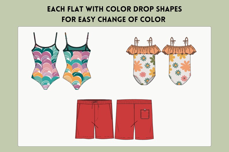 54 Adult Youth and Infant Swim Flats | Vectored Illustrator Files ...