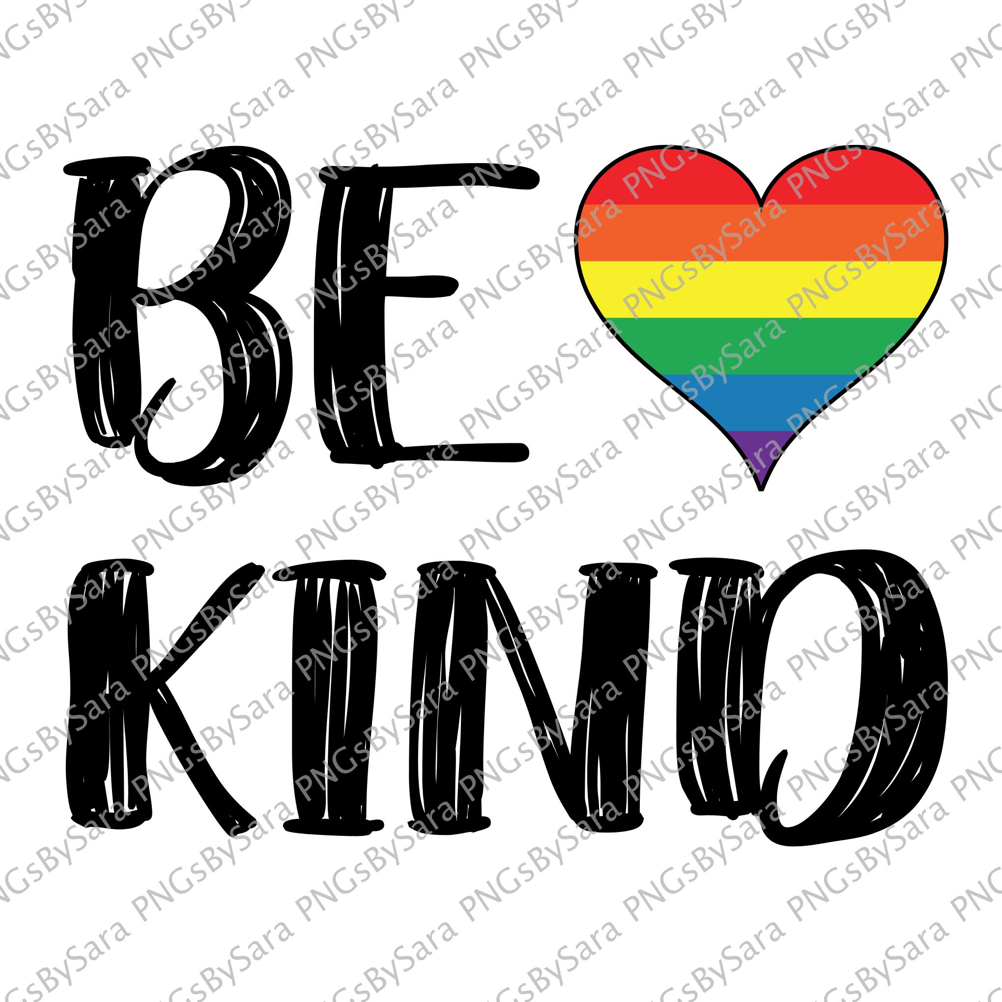 Be Kind Pride Flag Heart PNG Image Sublimation PNG | Etsy