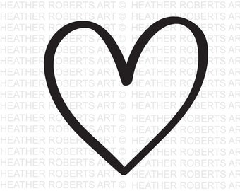 Heart Dotted Line Svg Heart Outline Svg Png Dxf Eps Pdf - Etsy