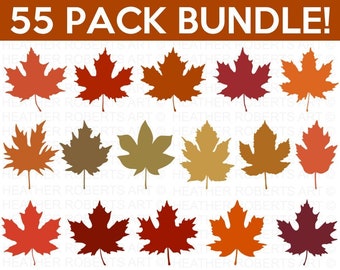 Pumpkin and Fall Leaves SVG Bundle, Fall Cliparts SVG Bundle, Maple ...