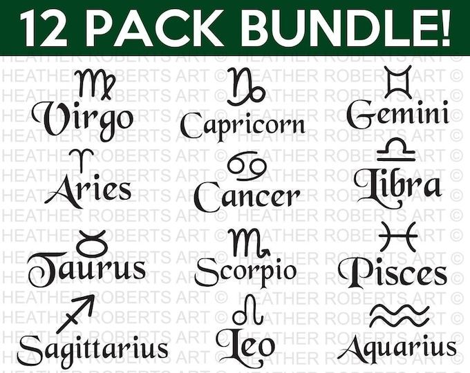 Astrological Signs Illustration, Astrology Print Art, Zodiacs ...