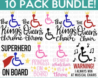 Wheelchair Svg Bundle, SVG Files for Cricut, Wheelchair Silhouette ...