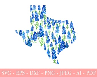 Texas Bluebonnet Wildflower PNG SVG Cut File for Laser - Etsy