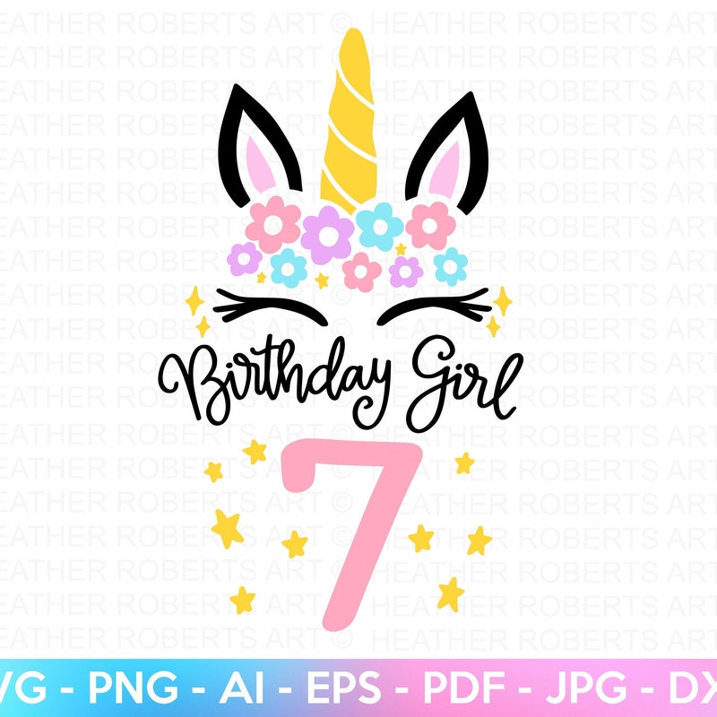 Unicorn 7th Birthday Svg - Etsy