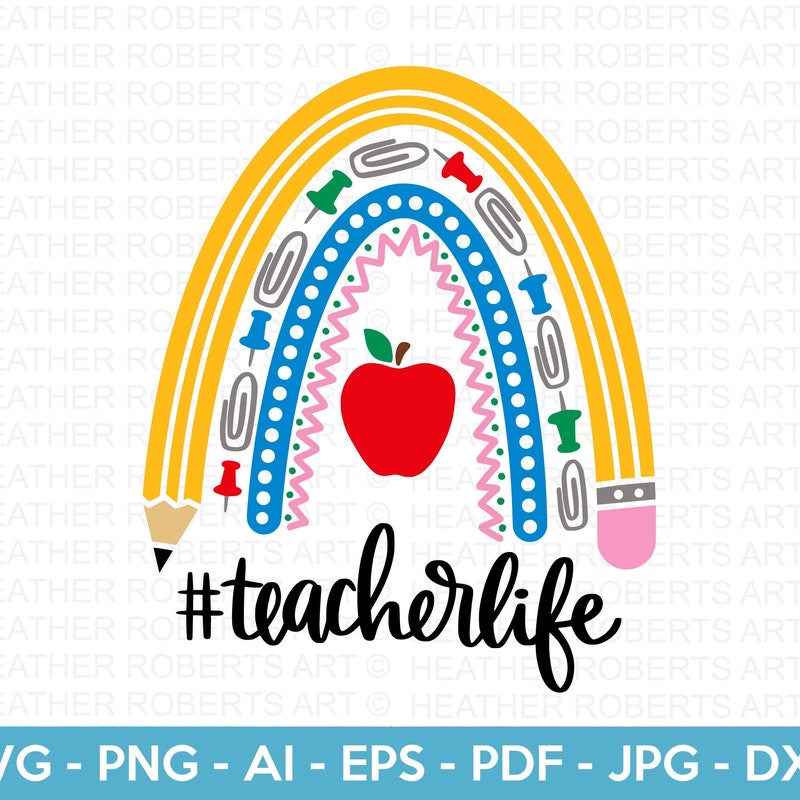 Rainbow Teacher Svg - Etsy