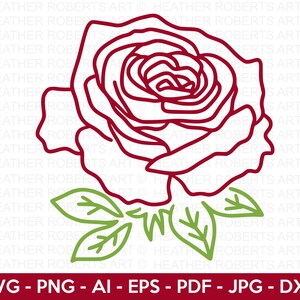Rose Line Art SVG, Rose Svg, Line Art Svg, Floral Decoration SVG ...