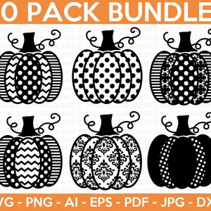 Pumpkin Patterns SVG Bundle, Pumpkin SVG, Pumpkin Vector, Halloween Svg ...