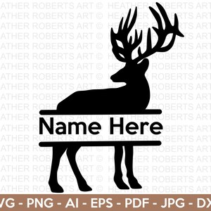 Deer Split Monogram Svg Deer SVG Deer Silhouette Buck SVG - Etsy