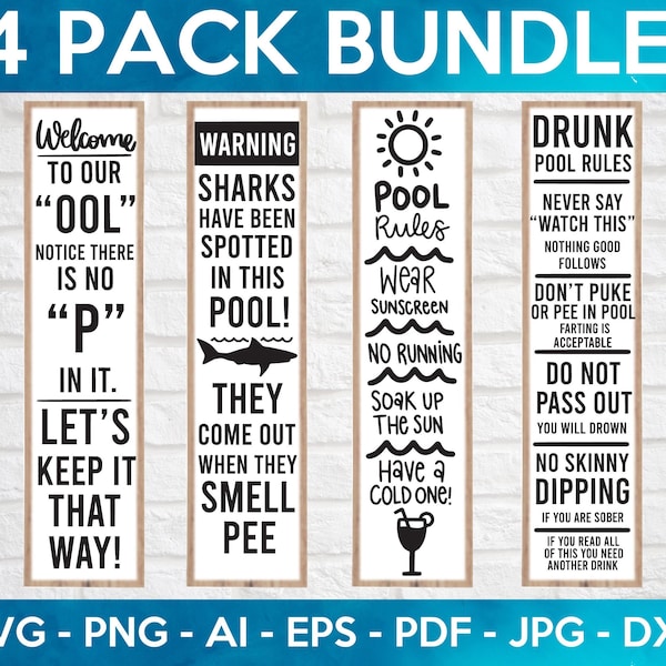 Funny Pool Signs - Etsy