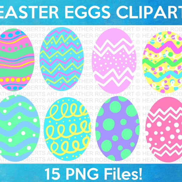 Easter Eggs Clipart - Etsy