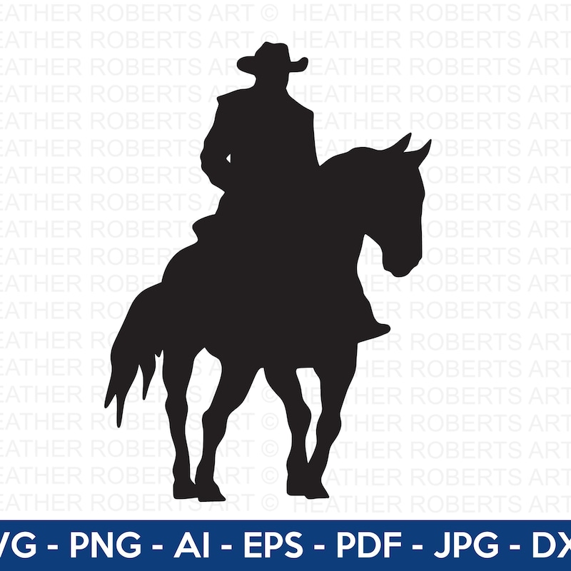 Cowboy Silhouette Svg - Etsy
