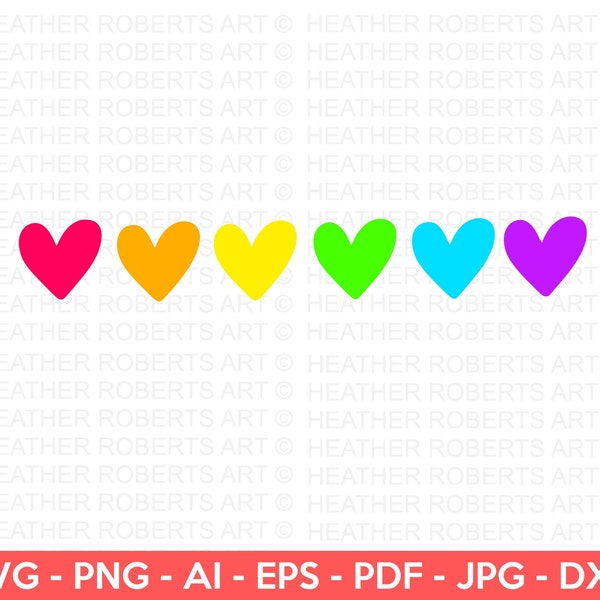 Rainbow Hearts - Etsy